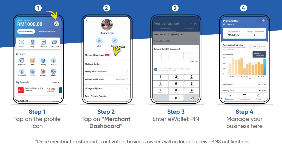How do I activate Touch 'n Go eWallet app notification (Merchant ...